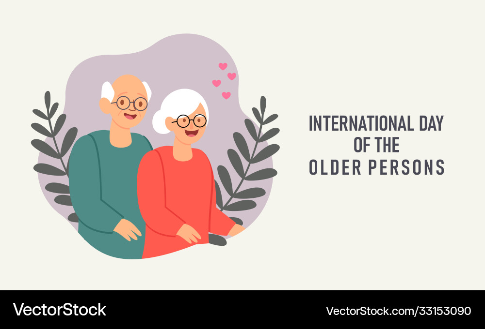 International day older persons elderly logo Vector Image