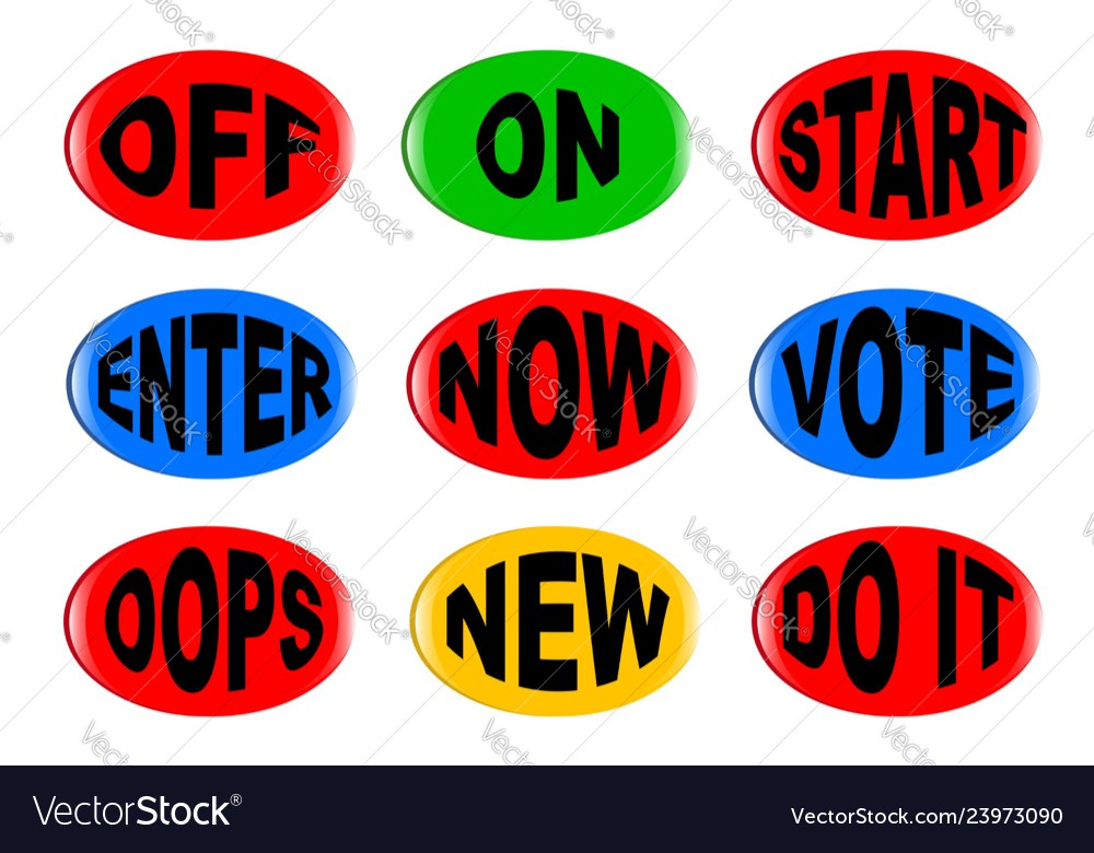 Isolated oval button set Royalty Free Vector Image