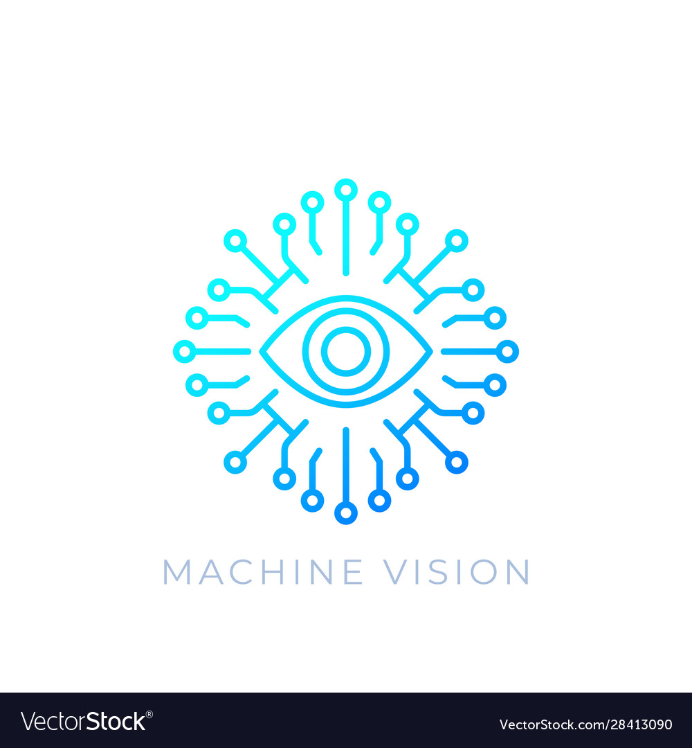 Machine vision ai concept line icon Royalty Free Vector Machine vision ai concept line icon Royalty Free Vector