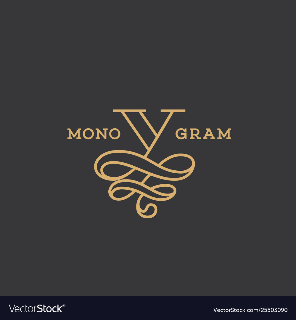 Monogram v Royalty Free Vector Image - VectorStock