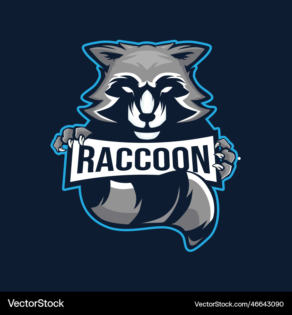 Raccoon mascot logo Royalty Free Vector Image - VectorStock