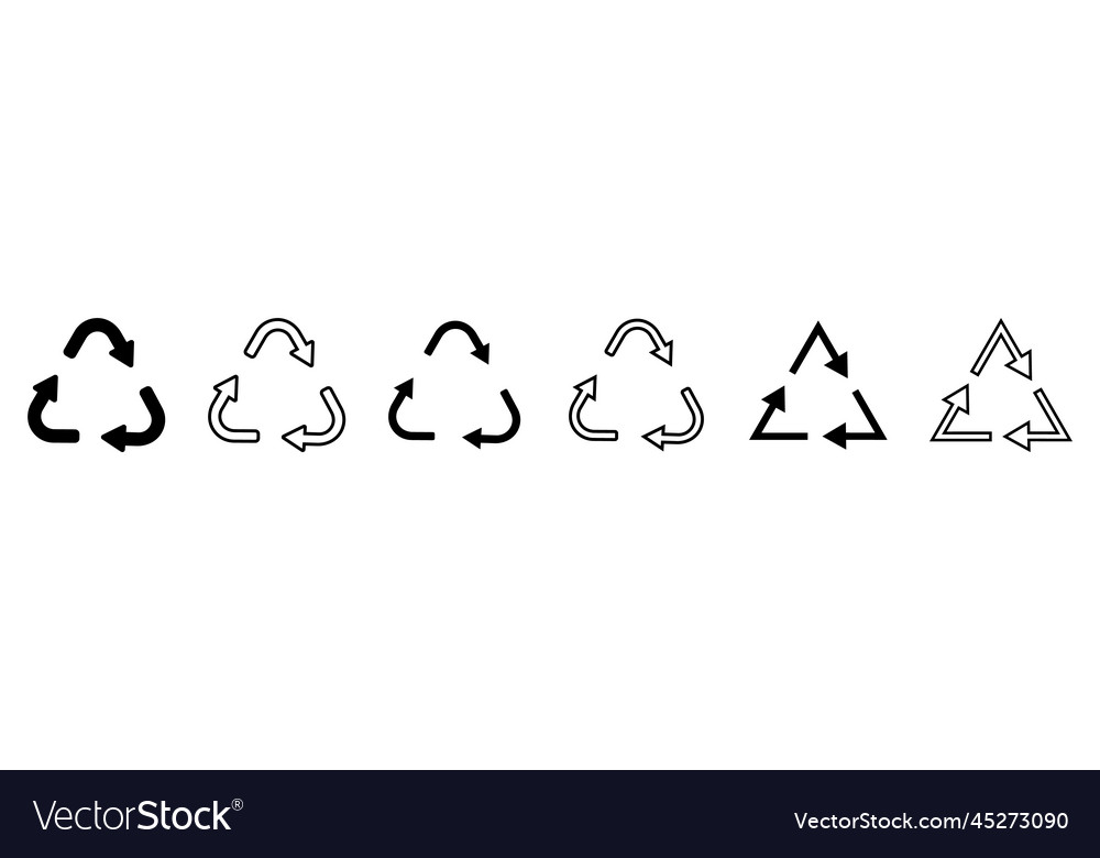Recycling icon set recycle symbol Royalty Free Vector Image
