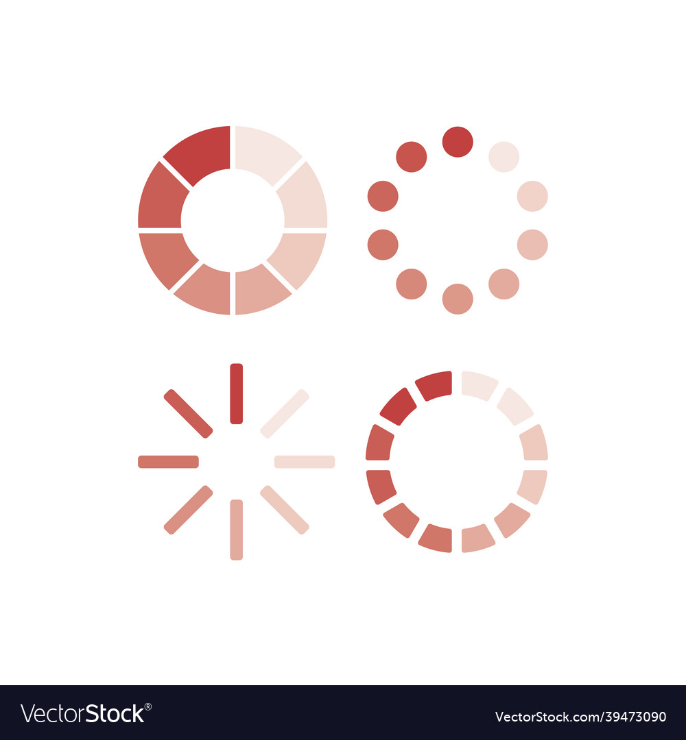 Set of loading icons circle progress bar load Vector Image