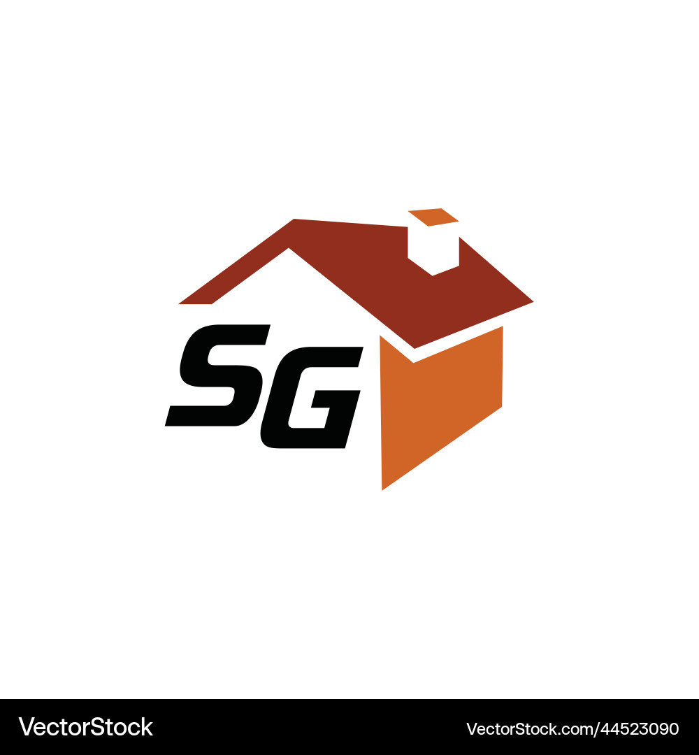 Sg logo house property home Royalty Free Vector Image