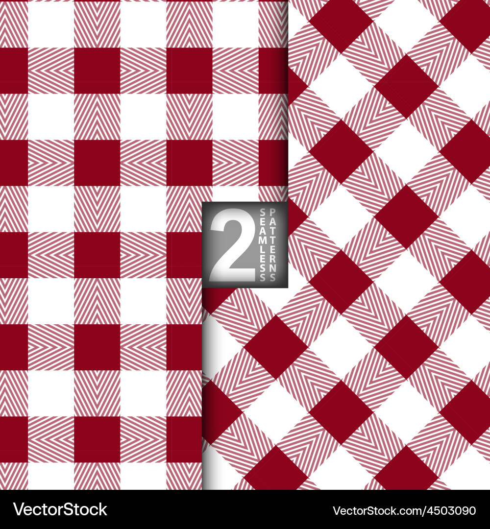 Table cloth italian red seamless pattern set of 2 Vector Image