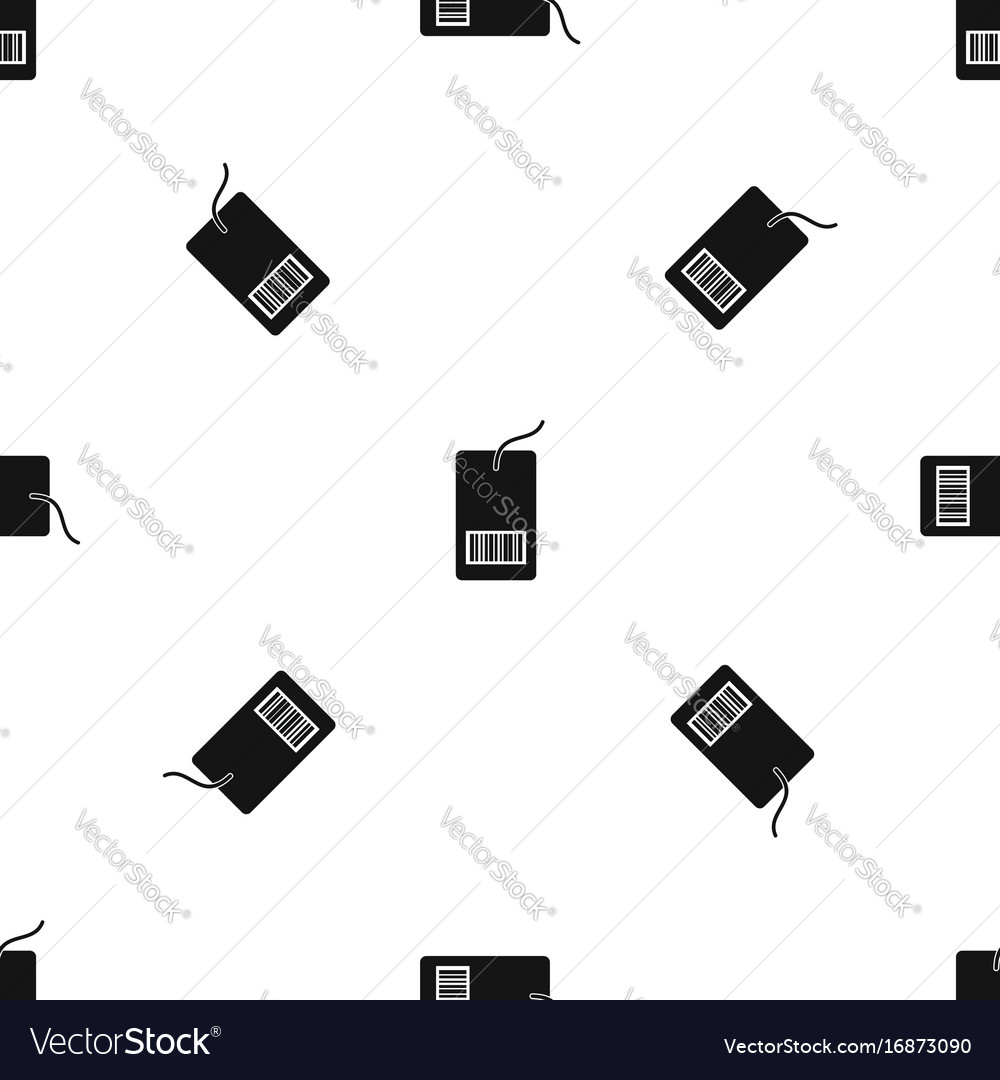 Tag with bar code pattern seamless black Vector Image