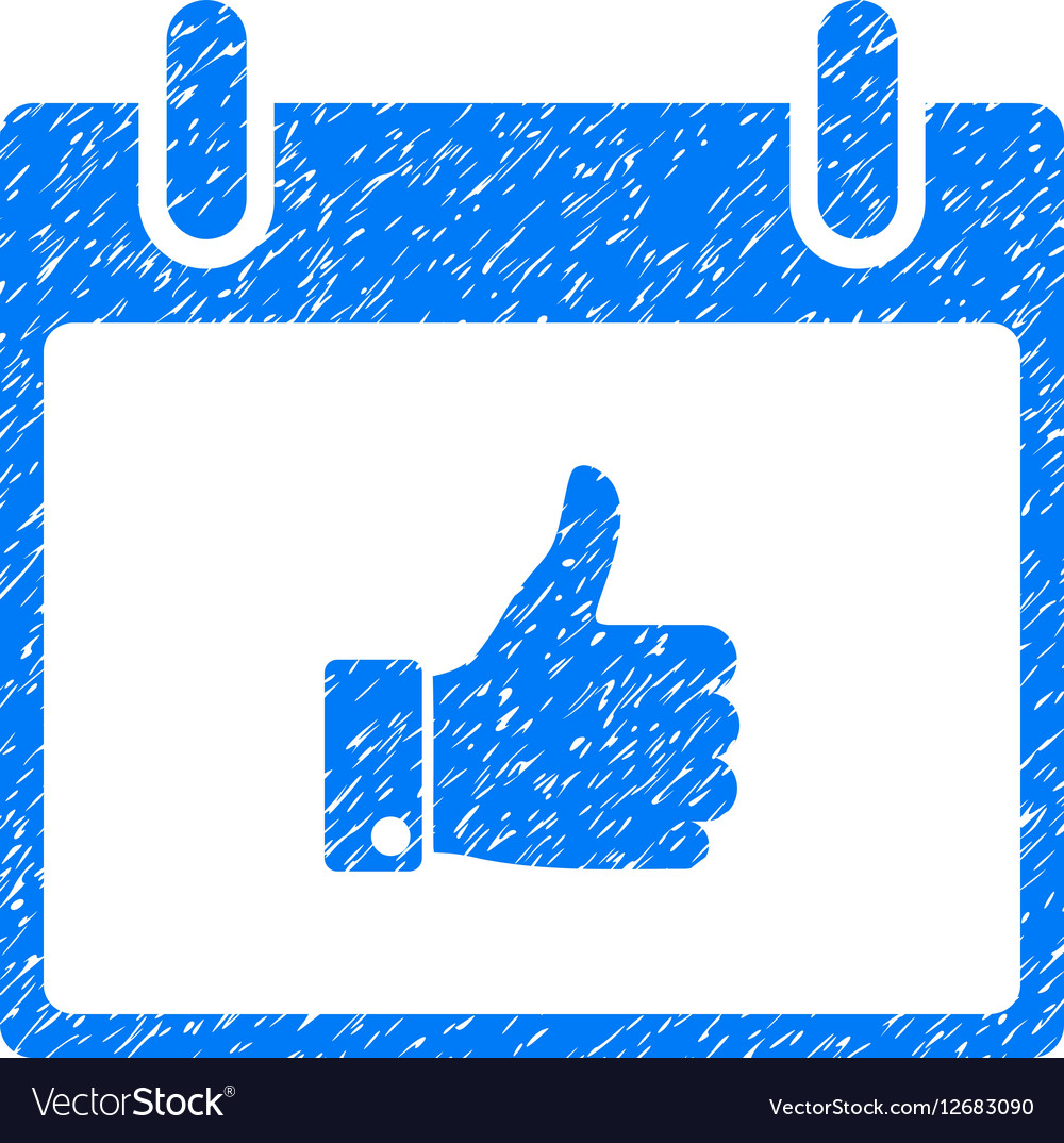 Thumb Up Hand Calendar Day Grainy Texture Icon Vector Image Thumb Up Hand Calendar Day Grainy Texture Icon Vector Image
