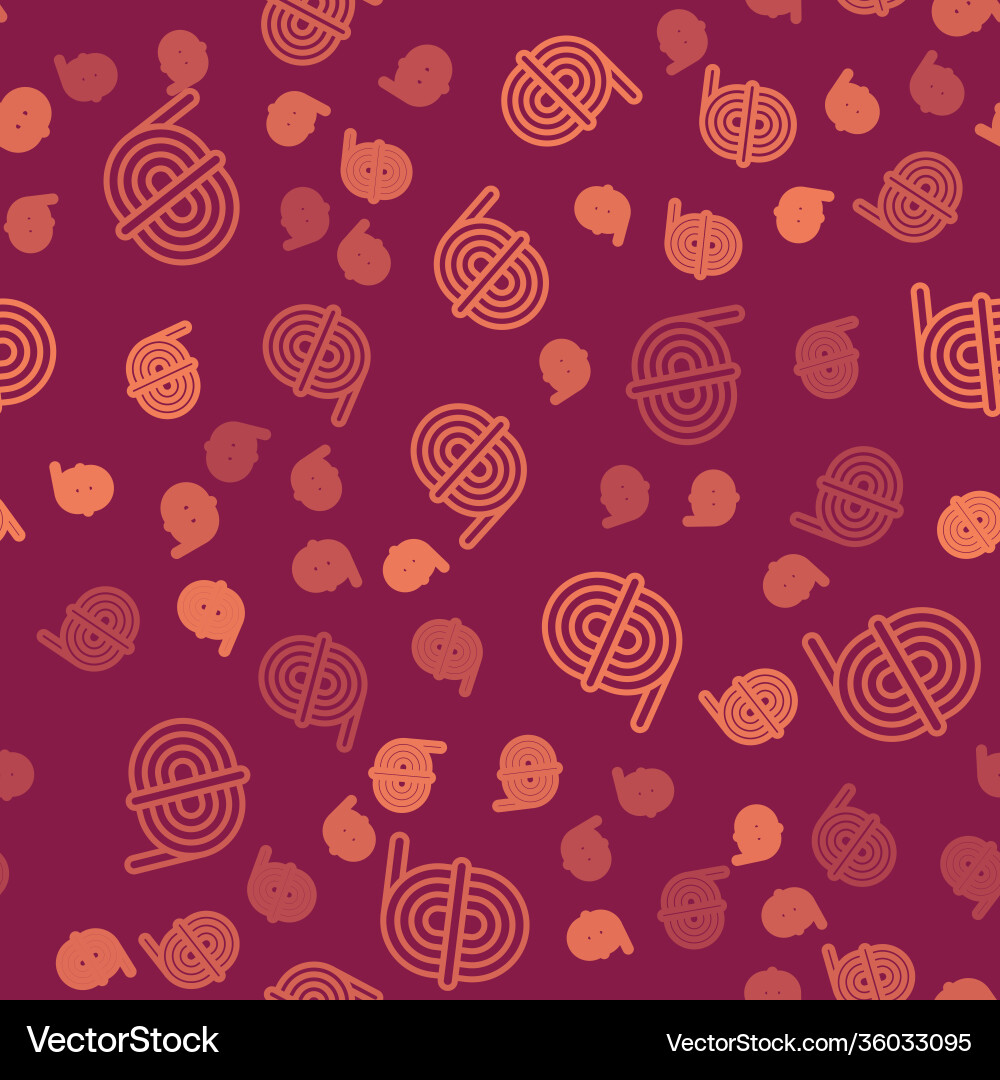 Brown line climber rope icon isolated seamless Vector Image