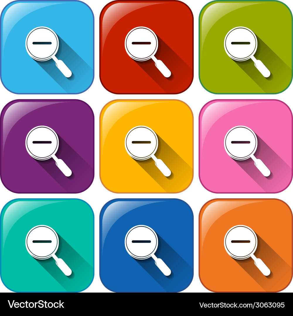 Buttons with zoom in symbols Royalty Free Vector Image