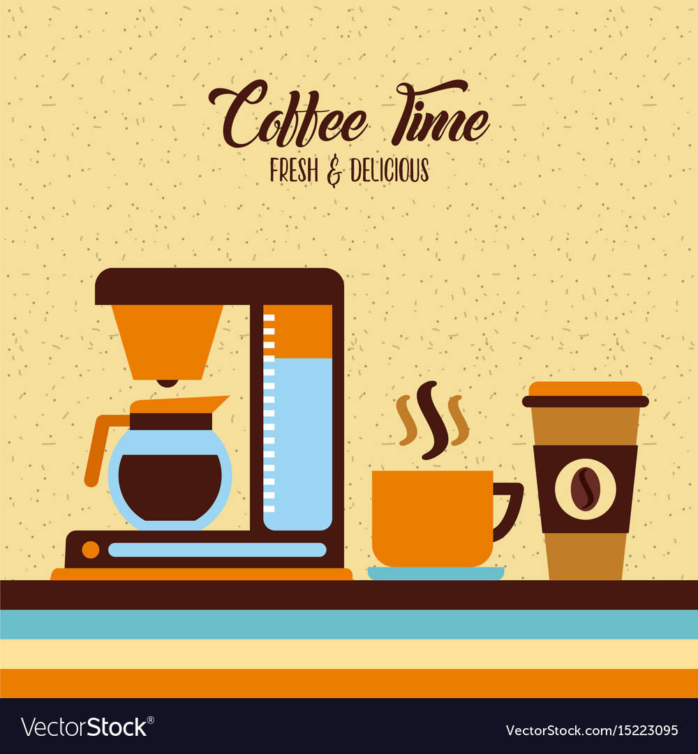 Coffee maker flat Royalty Free Vector Image - VectorStock