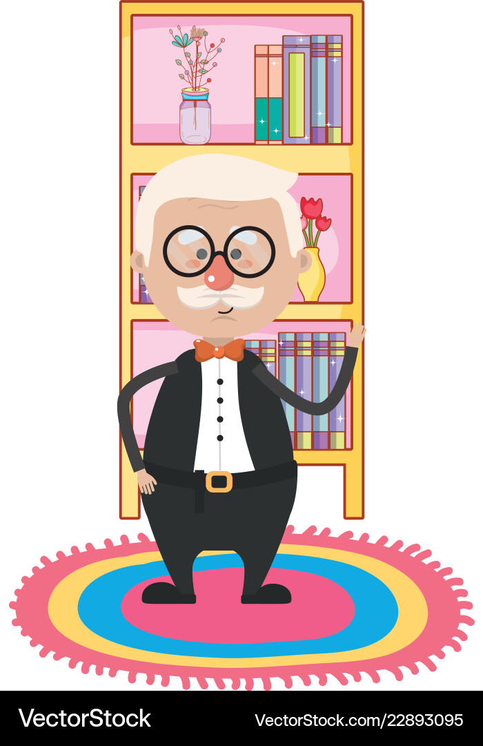 Cute grandfather cartoon Royalty Free Vector Image