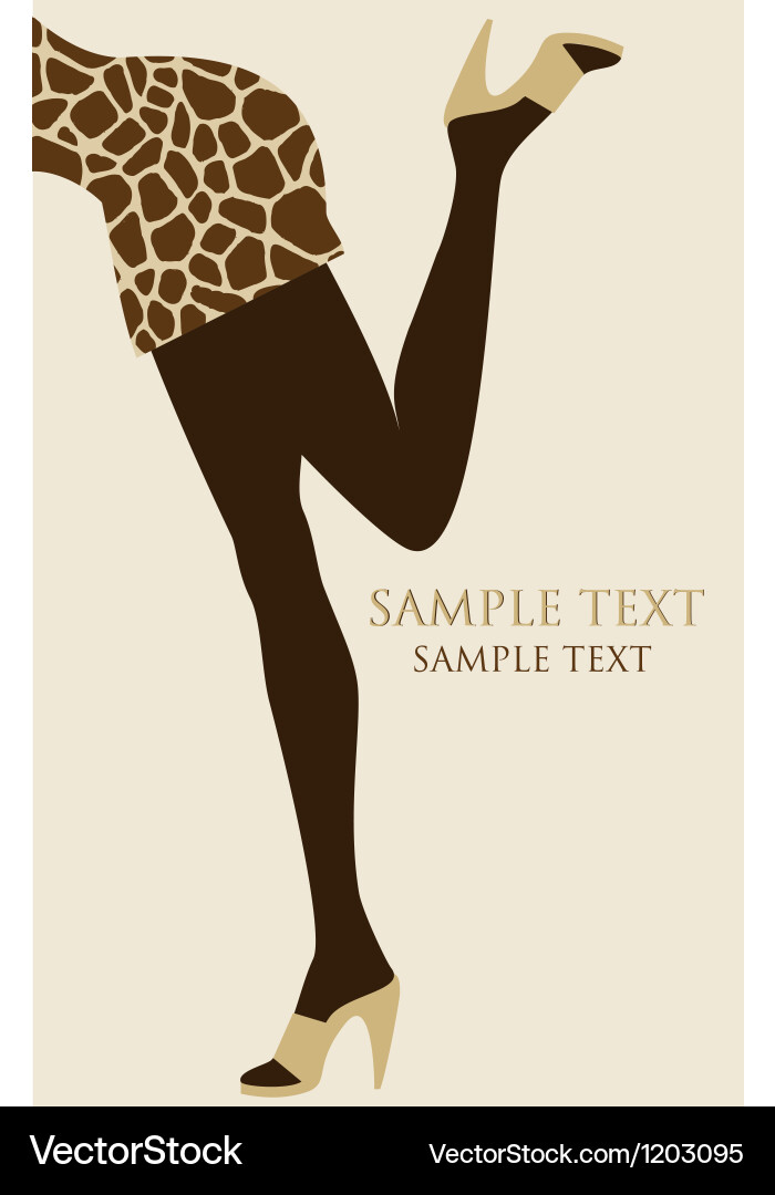Female legs with giraffe patterned dress Vector Image