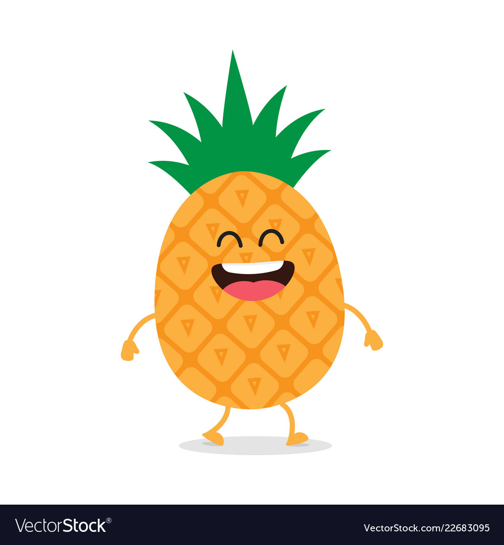 Funny pineapple comic characters Royalty Free Vector Image