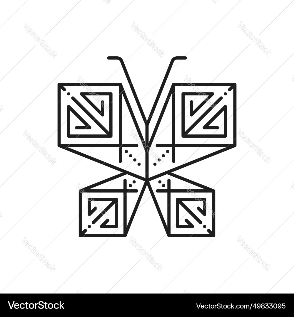 Graphic butterfly insect abstract line icon Vector Image
