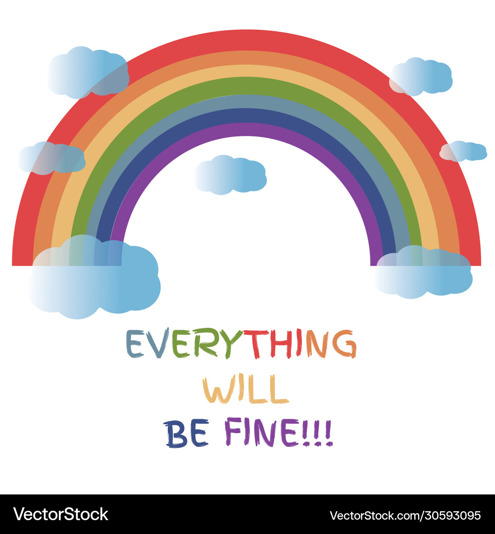 Hope coronavirus rainbow concept motivational Vector Image