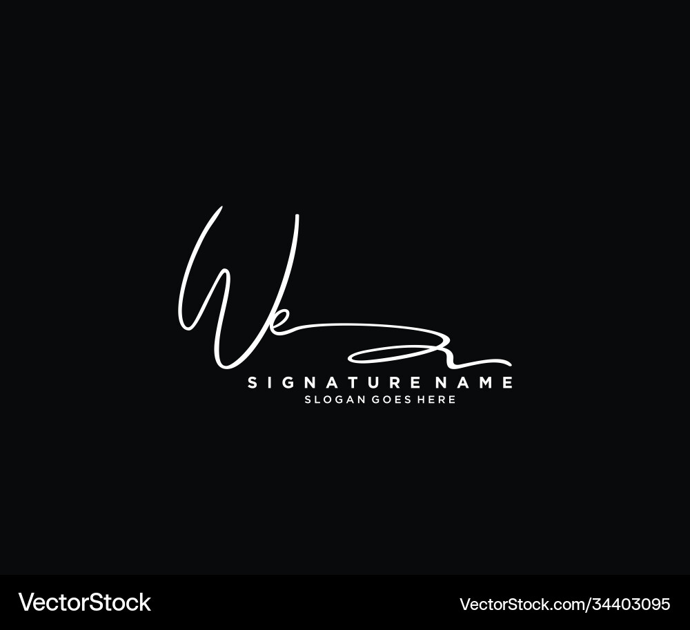 Letter we signature logo template Royalty Free Vector Image