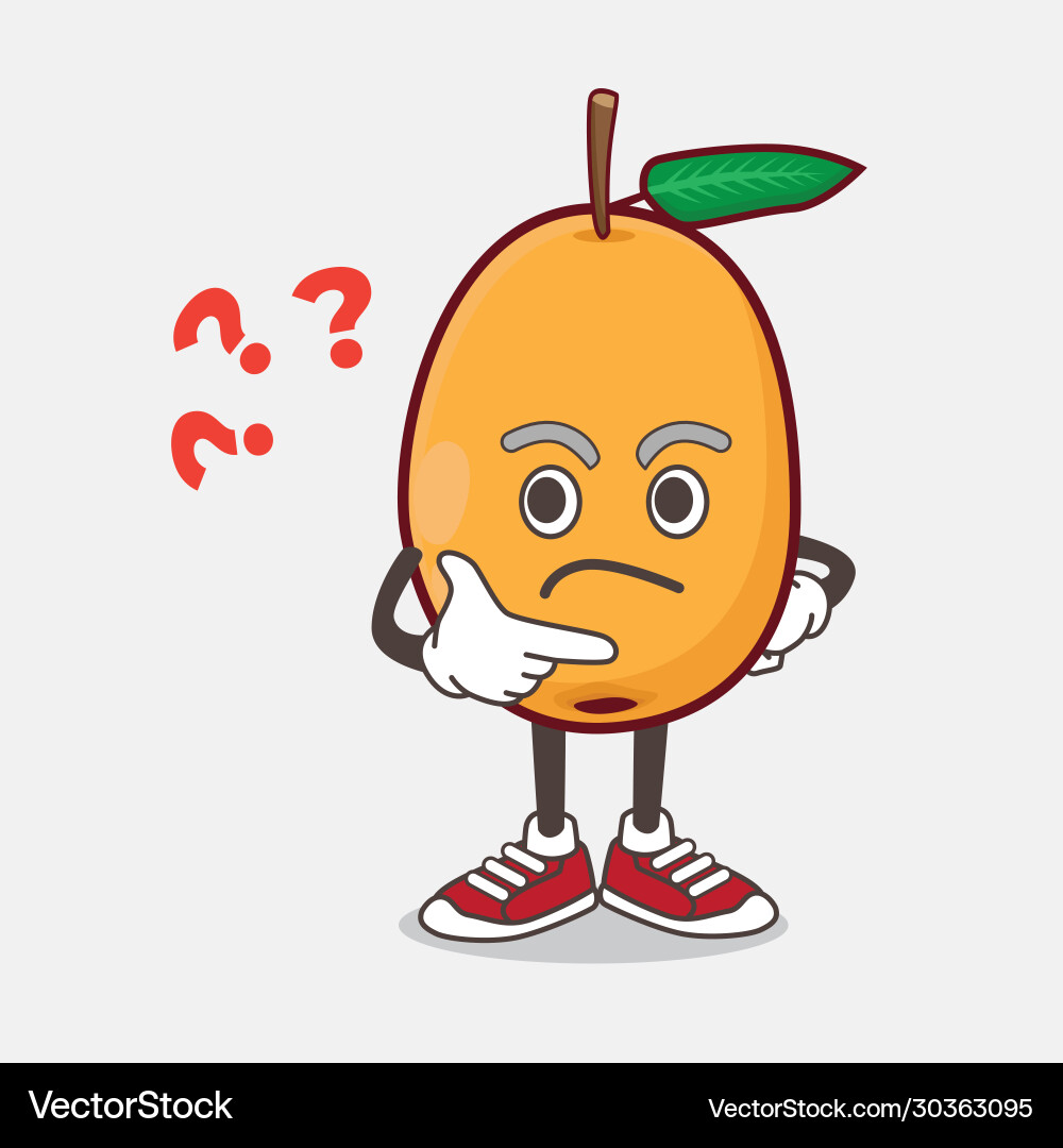 Loquat fruit cartoon mascot character Royalty Free Vector