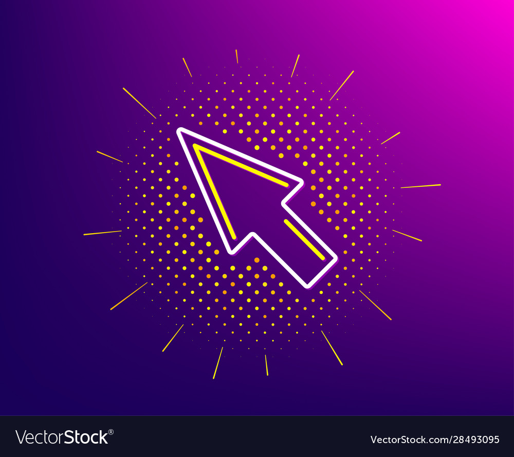 Mouse cursor line icon pointer sign Royalty Free Vector