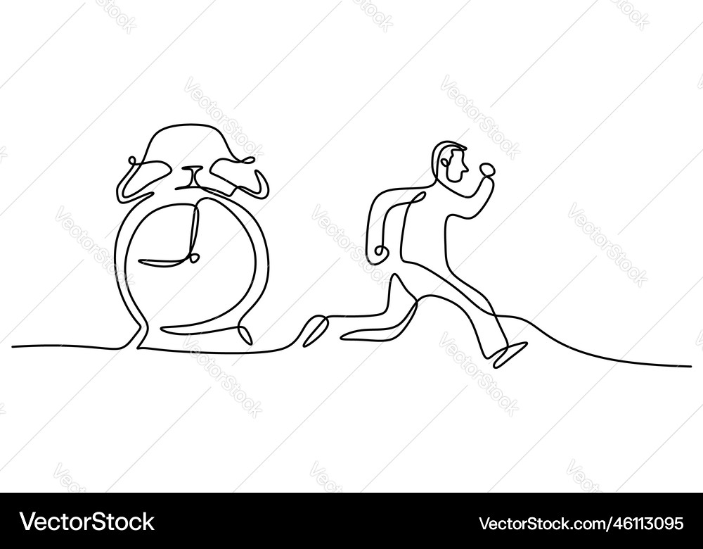 One continuous single line of man running from Vector Image