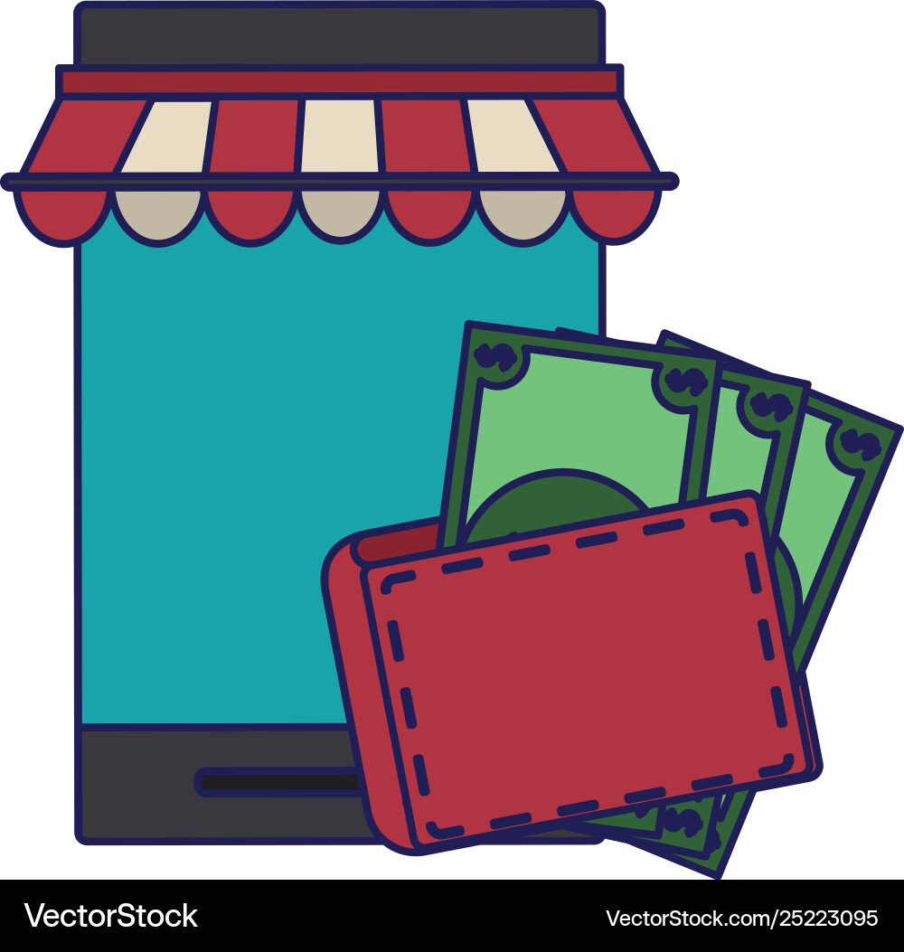 Online shopping concept cartoon Royalty Free Vector Image