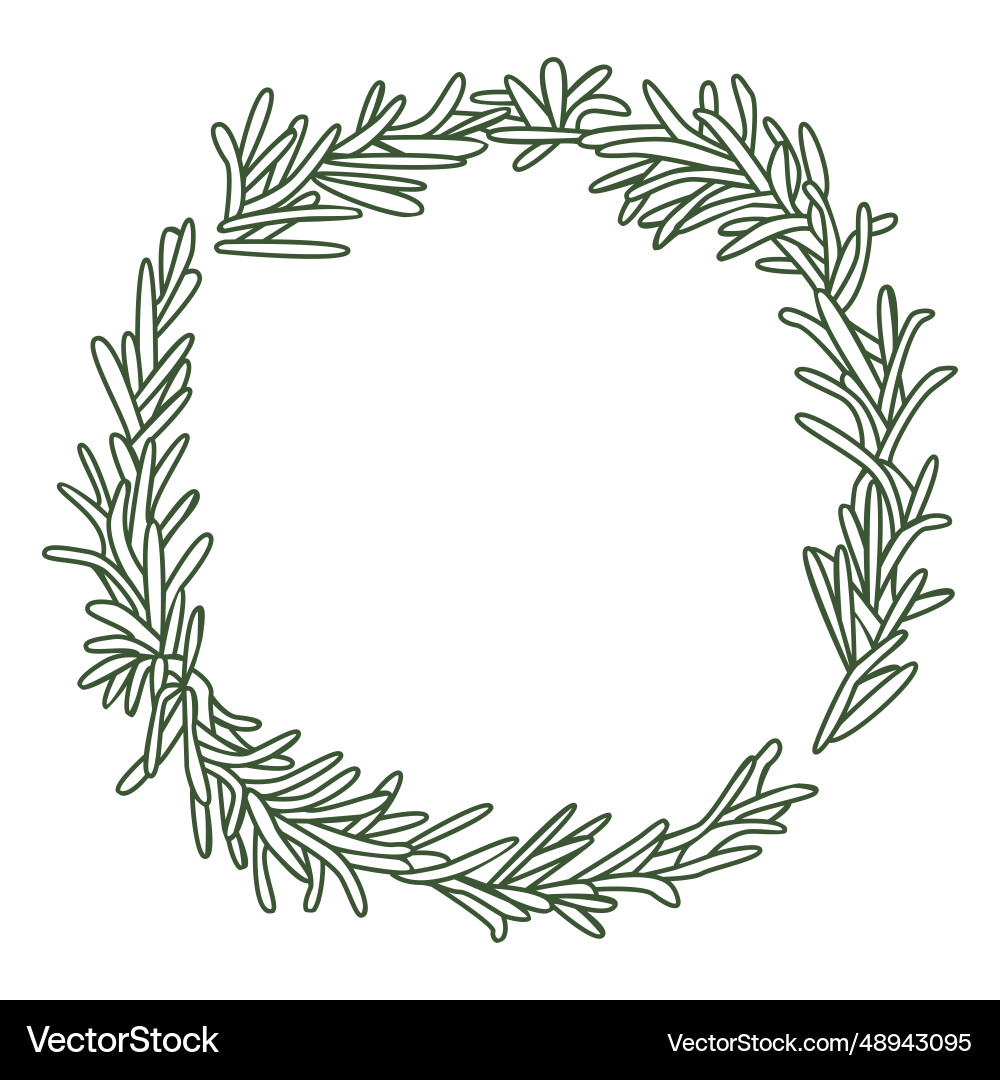 Open crown of leaves stroke Royalty Free Vector Image