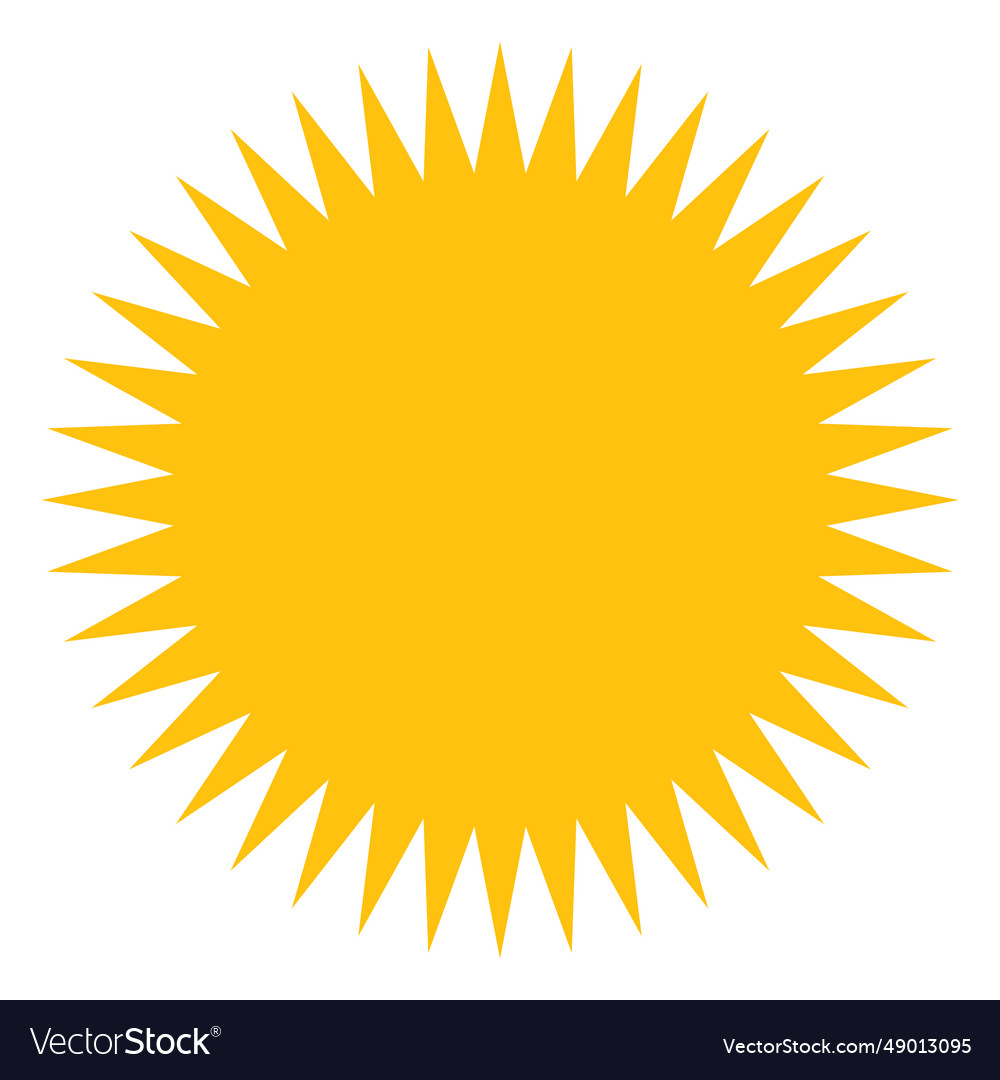 Sun filled sharp beams icon Royalty Free Vector Image