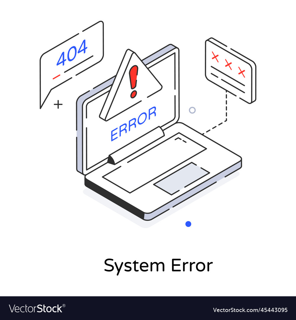 System error Royalty Free Vector Image - VectorStock