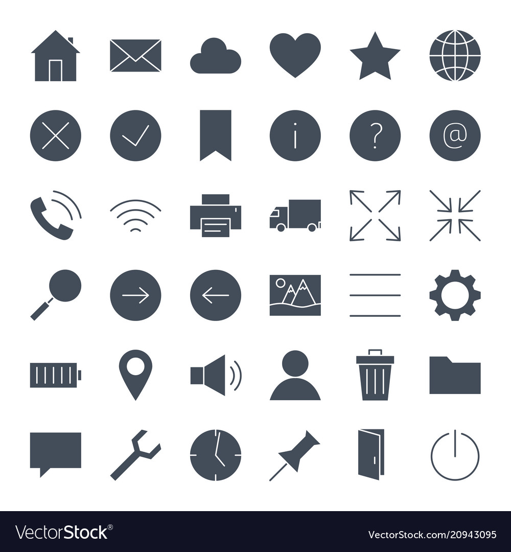 Ui solid web icons Royalty Free Vector Image - VectorStock