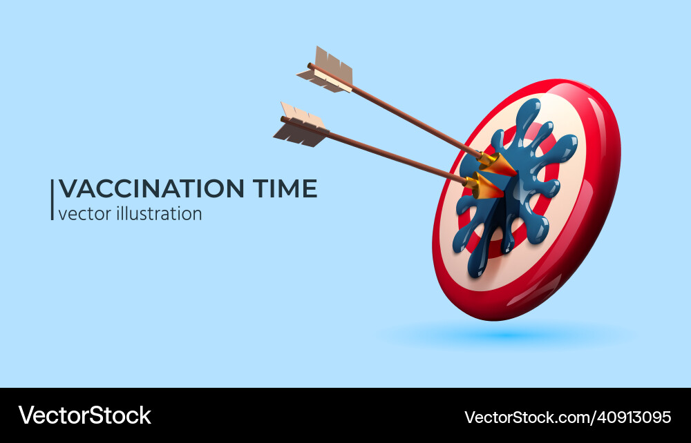 Vaccination concept - realistic 3d target Vector Image