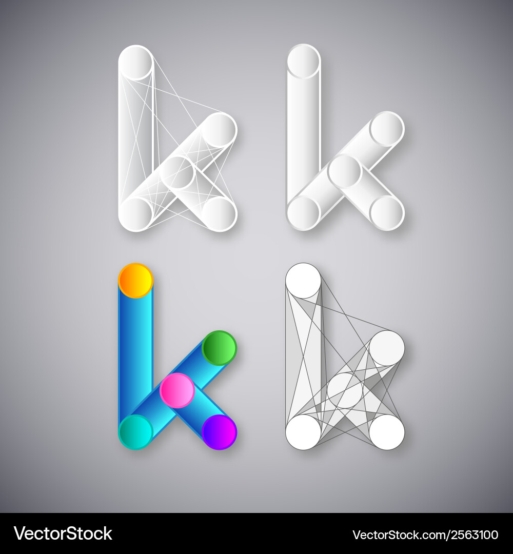 Abstract combination of letter k Royalty Free Vector Image