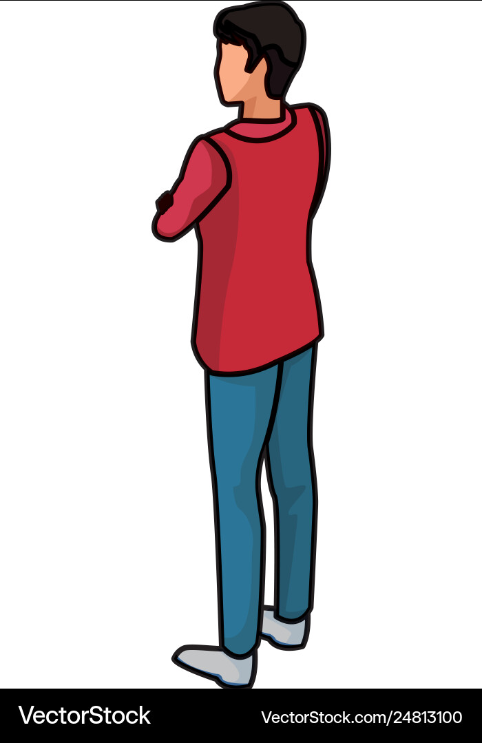 Adult man back avatar Royalty Free Vector Image