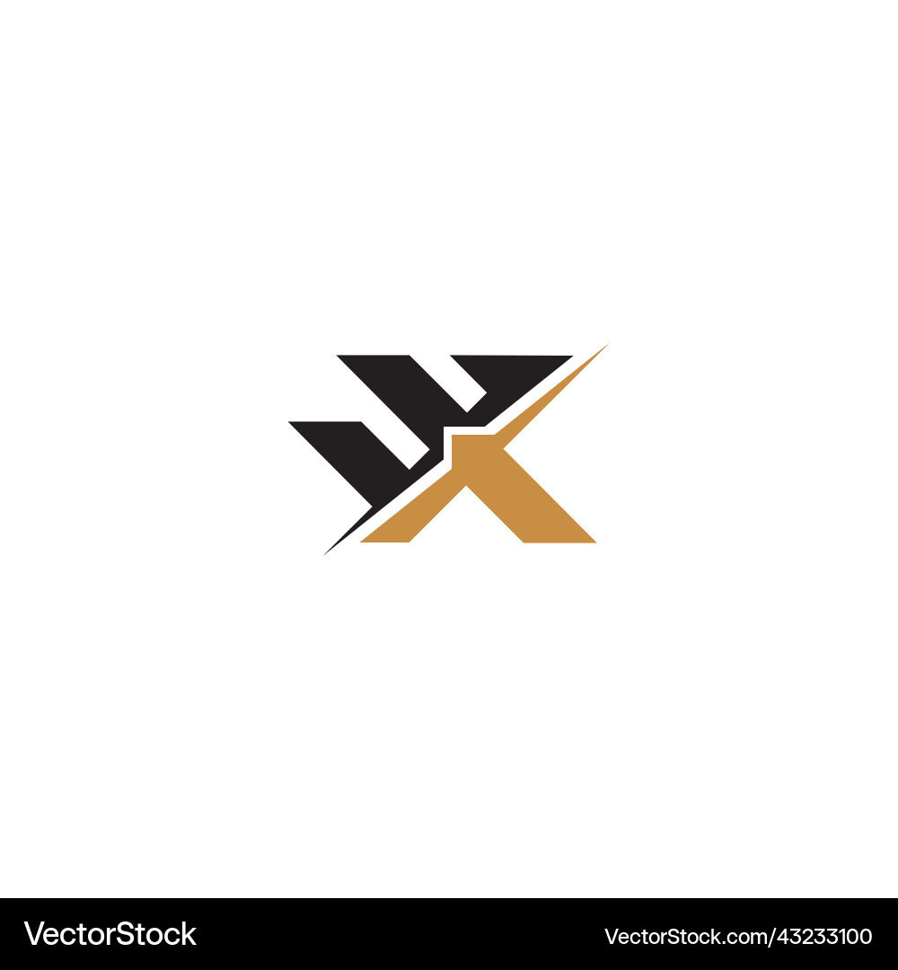 Alphabet initials logo xw wx x and w Royalty Free Vector