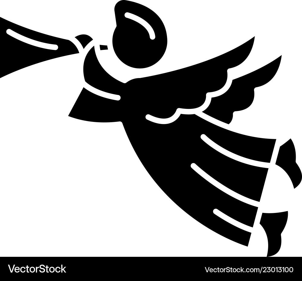 Angel black icon sign on isolated Royalty Free Vector Image