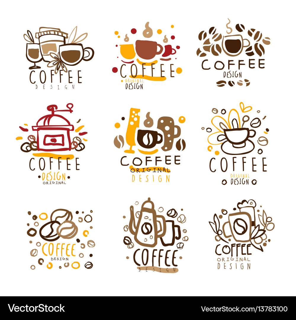 Coffee original colorful graphic design template Vector Image