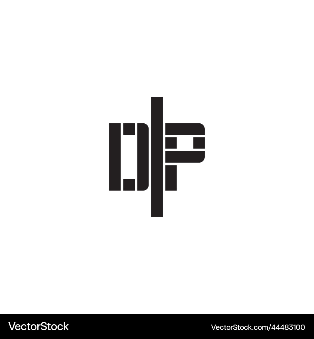 Dp geometric bold concept logo initial concept Vector Image