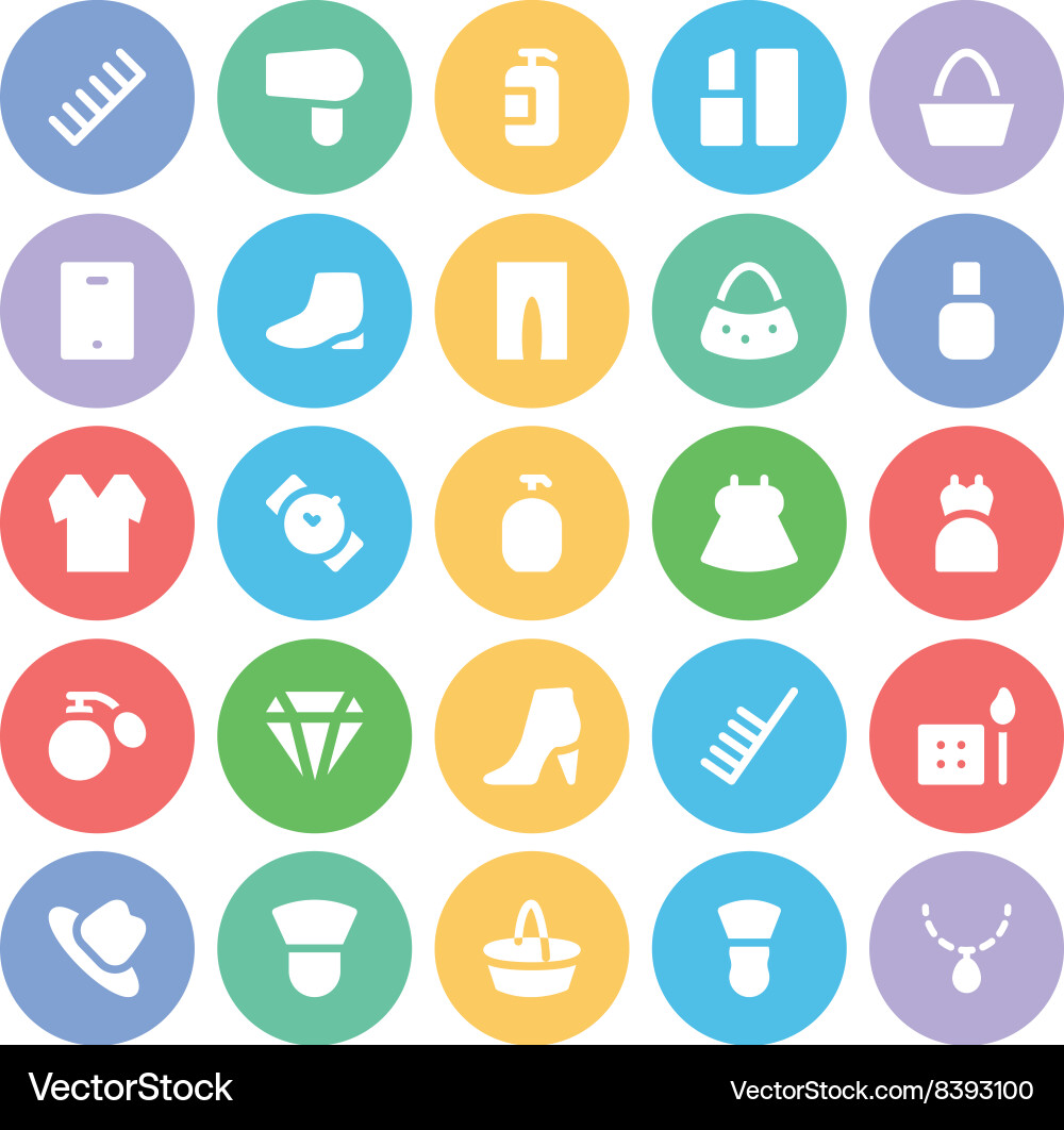 Fashion colored icons 4 Royalty Free Vector Image