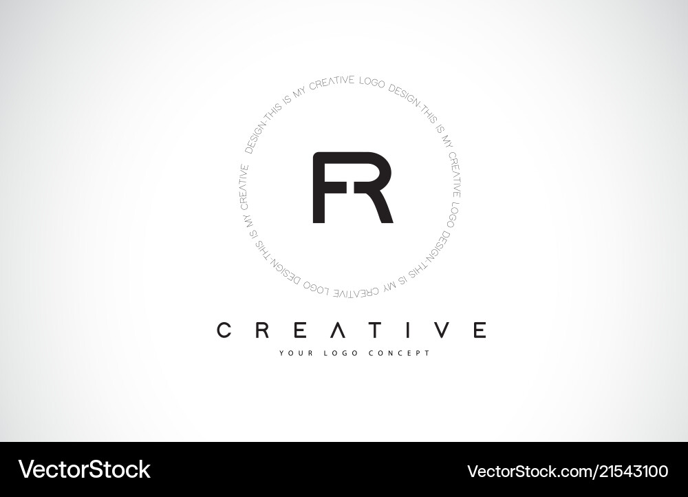 Fr f r logo design with black and white creative Vector Image