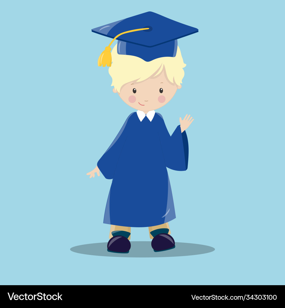 Graduation boys one hand up 05 2 Royalty Free Vector Image