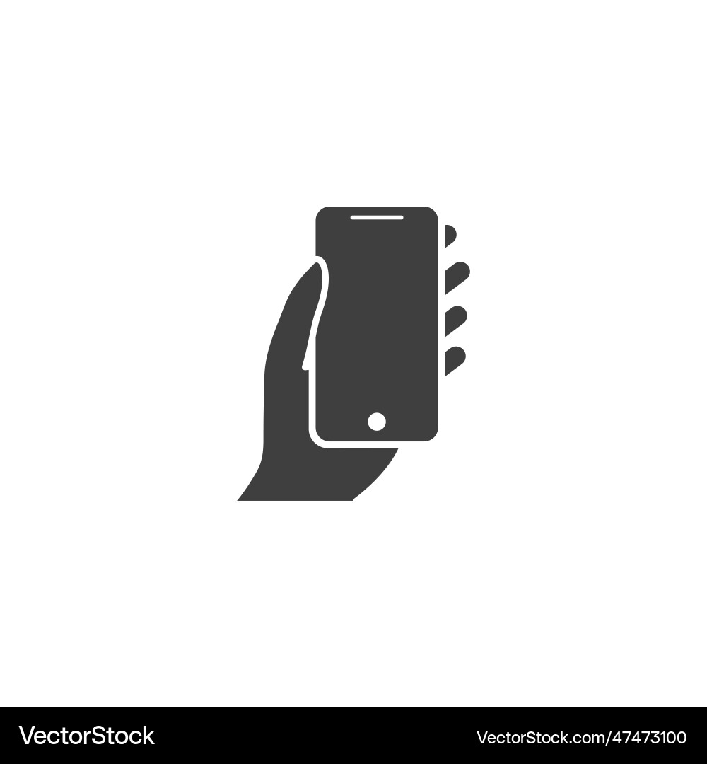 Hand hold the smartphone mobile phone touch Vector Image