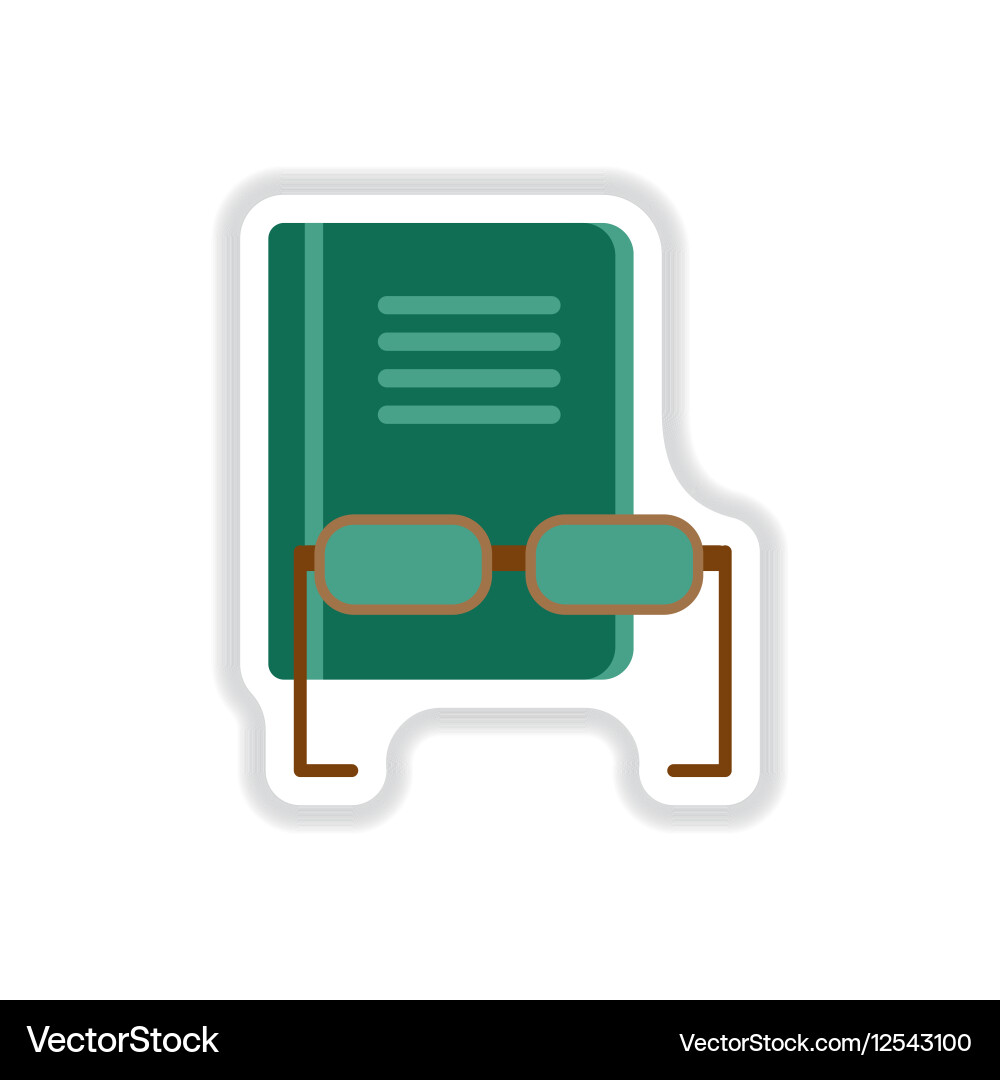 In paper sticker style book Royalty Free Vector Image