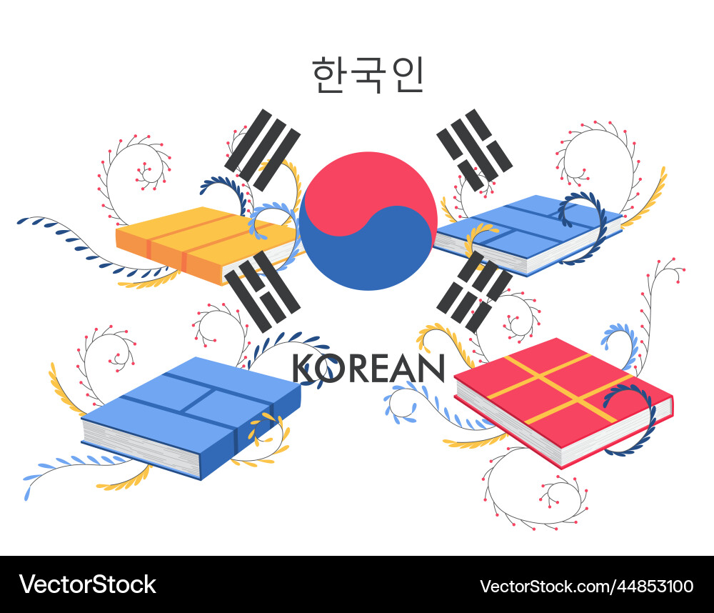 Korean Language Learning New Distance Royalty Free Vector