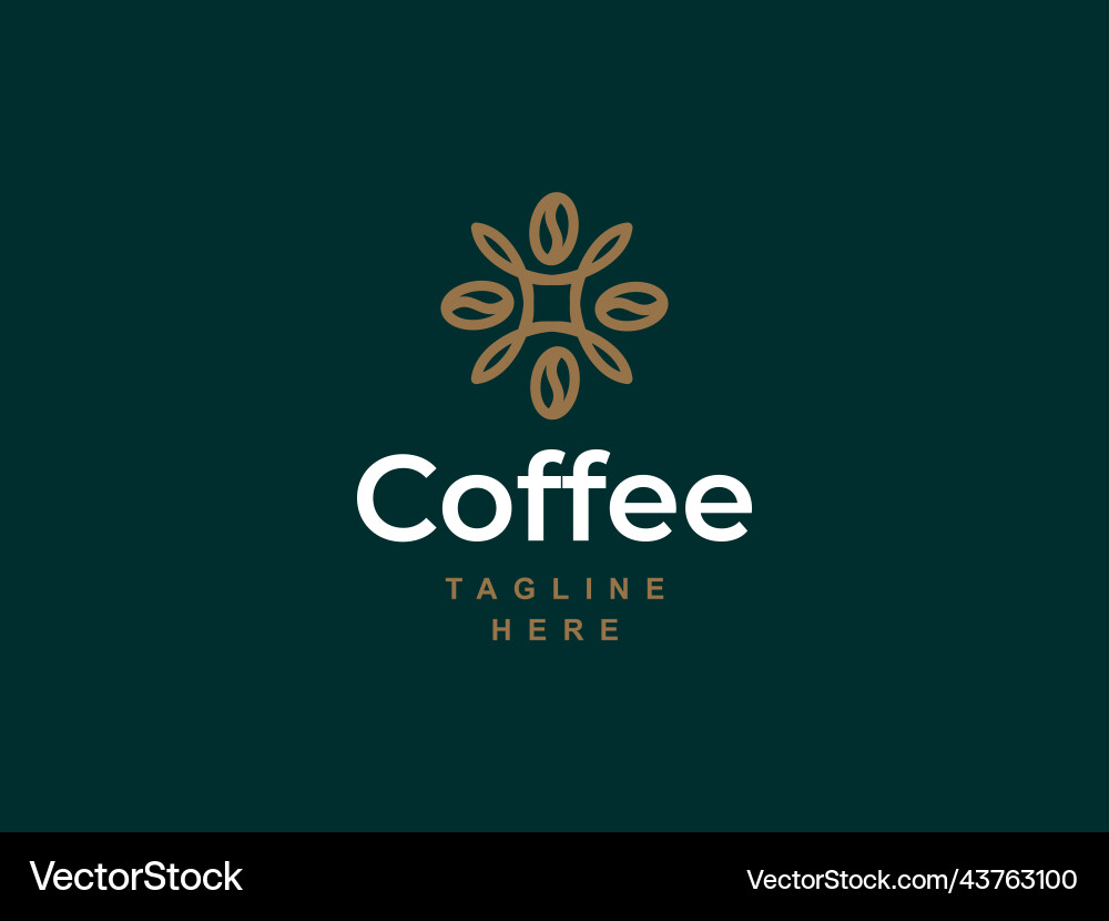 Modern style coffee shop logo 1 Royalty Free Vector Image