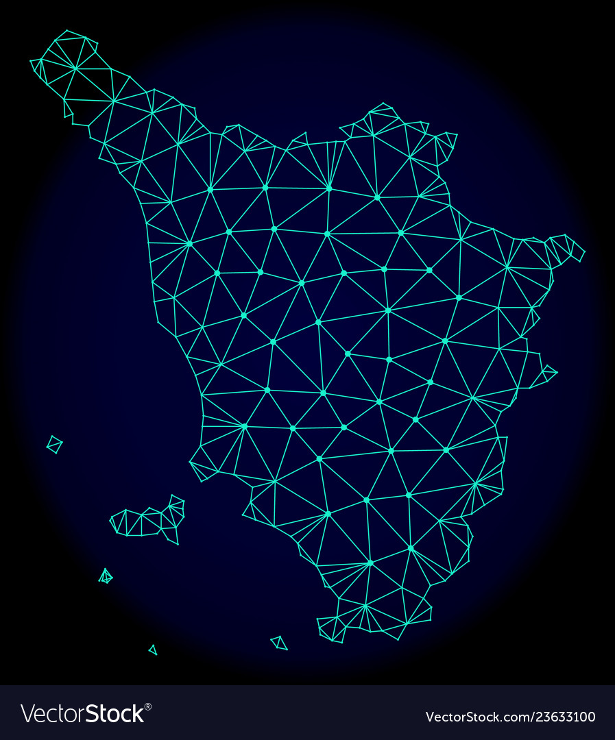 Polygonal carcass mesh abstract map Royalty Free Vector