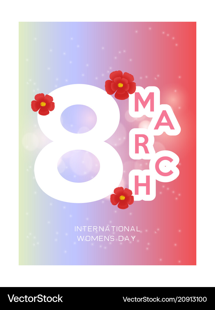 Red style 8 march brochure banner Royalty Free Vector Image