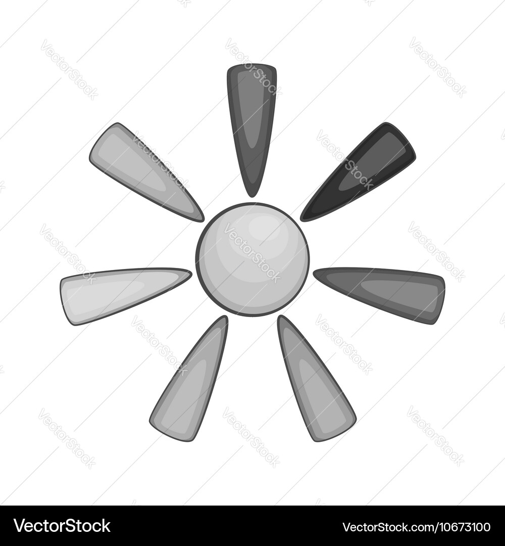 Sun icon in black monochrome style Royalty Free Vector Image