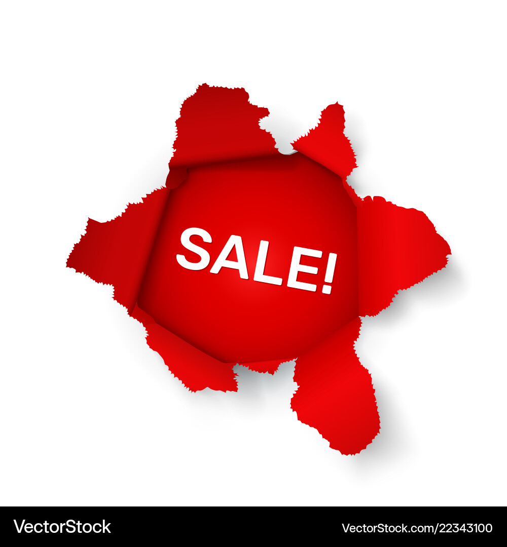 Torn paper banner sale Royalty Free Vector Image