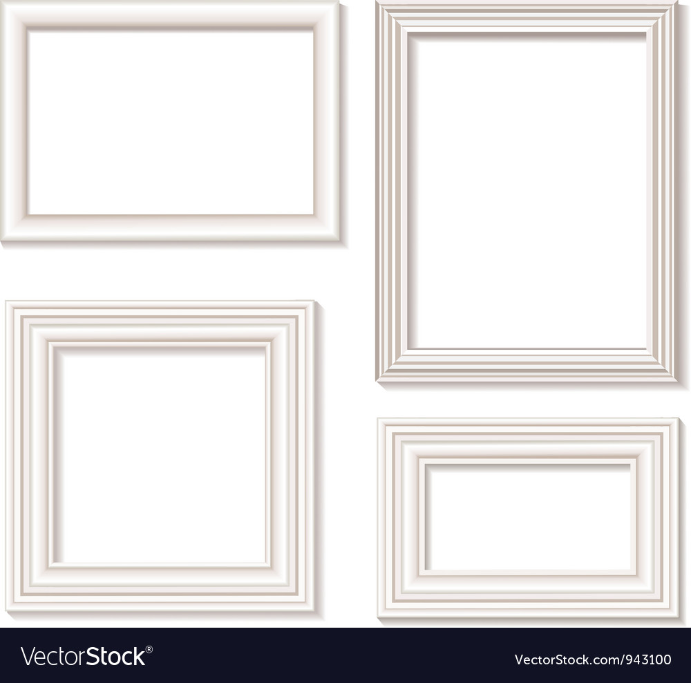 White picture frames Royalty Free Vector Image