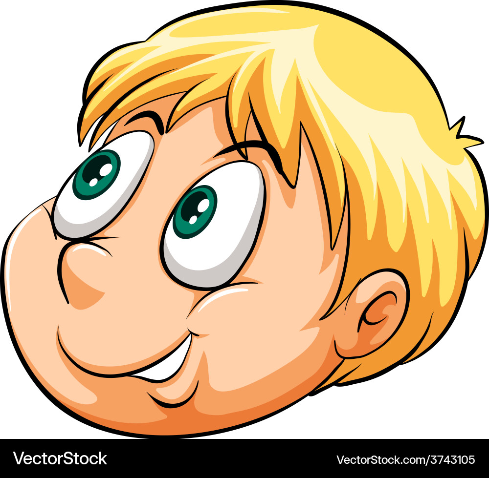A head of a young boy Royalty Free Vector Image