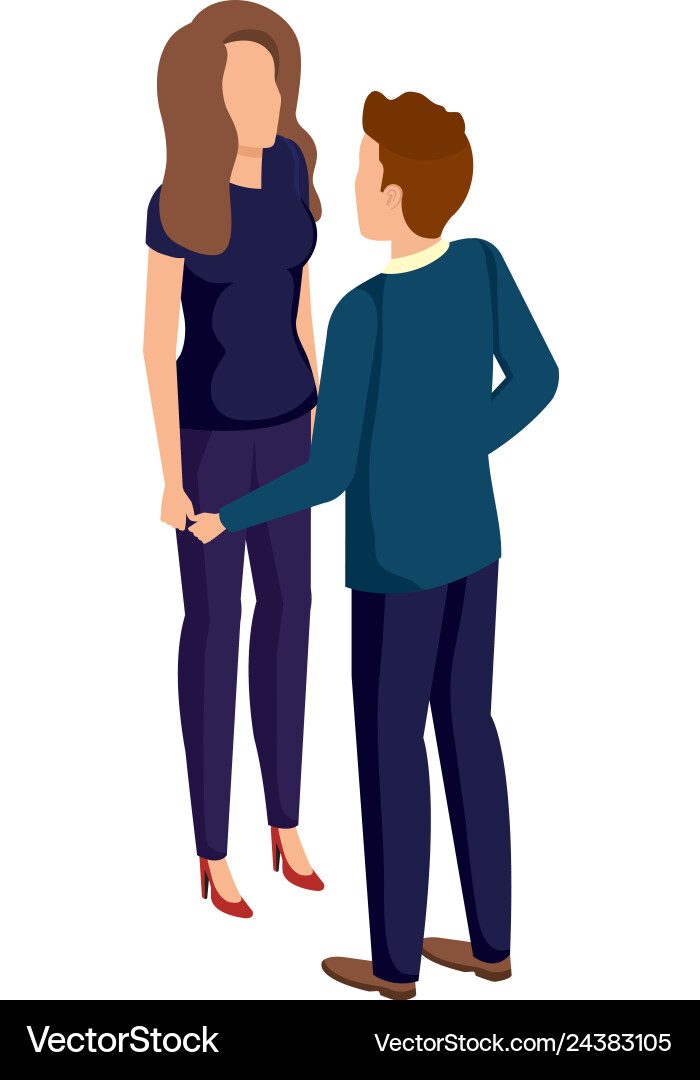 Business couple talking avatars characters Vector Image
