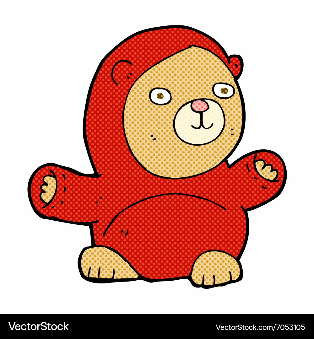 Comic cartoon teddy bear Royalty Free Vector Image
